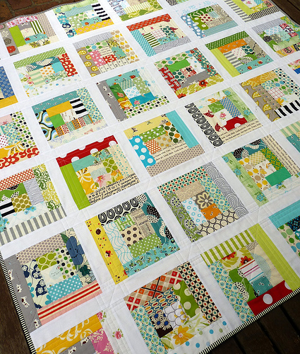 Red Pepper Quilts: A Finished Scrappy Log Cabin Quilt