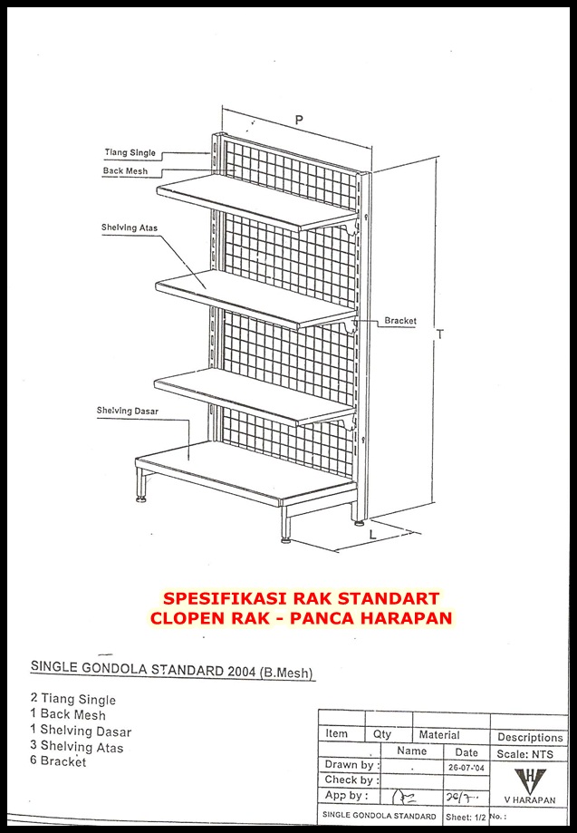 RAK JOGJA: SPESIFIKASI RAK