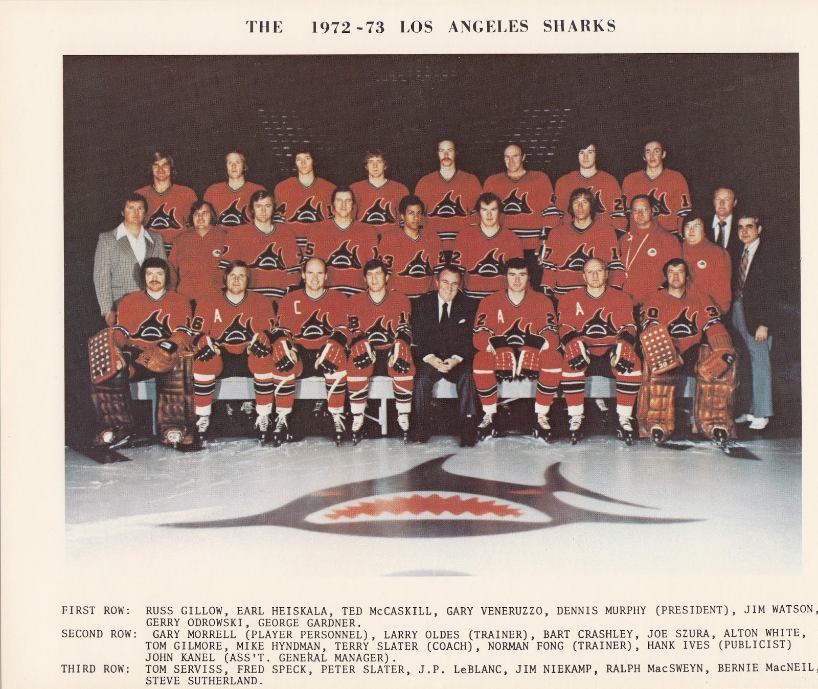 Just A Bit Offside: WHA Inaugural Year - Los Angeles Sharks