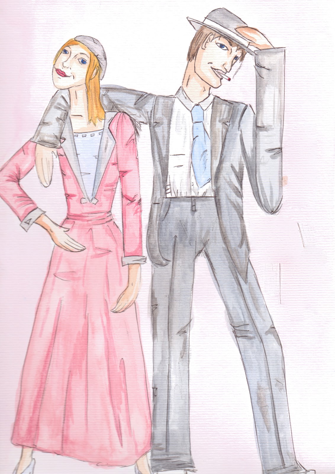 Melanie Whelan: Bonnie And Clyde Character Renderings