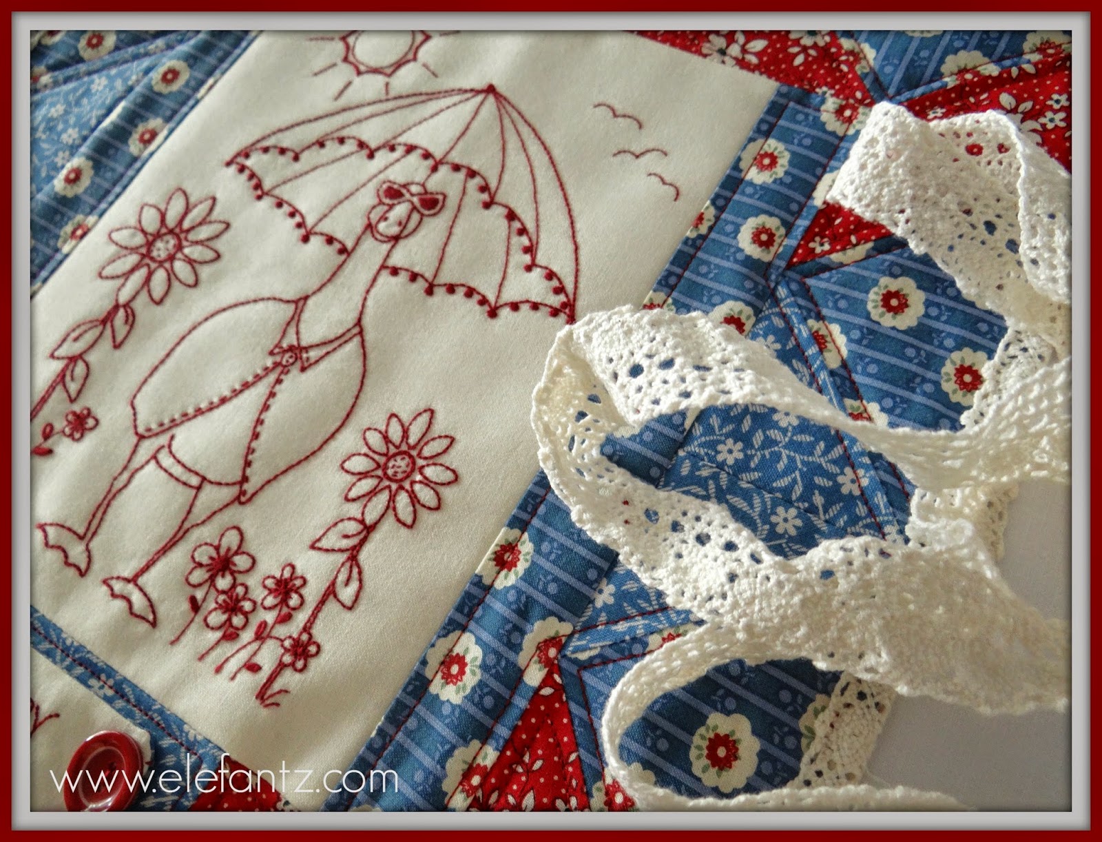 Jenny of ELEFANTZ: "Seasons In Redwork"