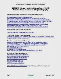 Afghan War Blog: CAAT Security Force Assistance Bibliography