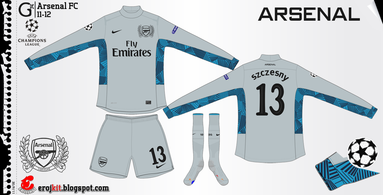 Kit Design, by eroj: 2011-12 Arsenal (Home e Away)