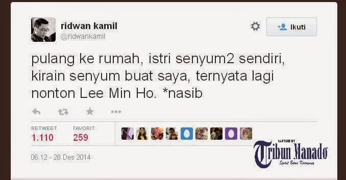 Tweet Heboh Ridwan Kamil, Ketika Senyuman Istri untuk Lee Min Ho ...