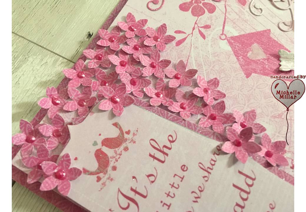 Shine Bright and Create: Monochrome card - shades of pink