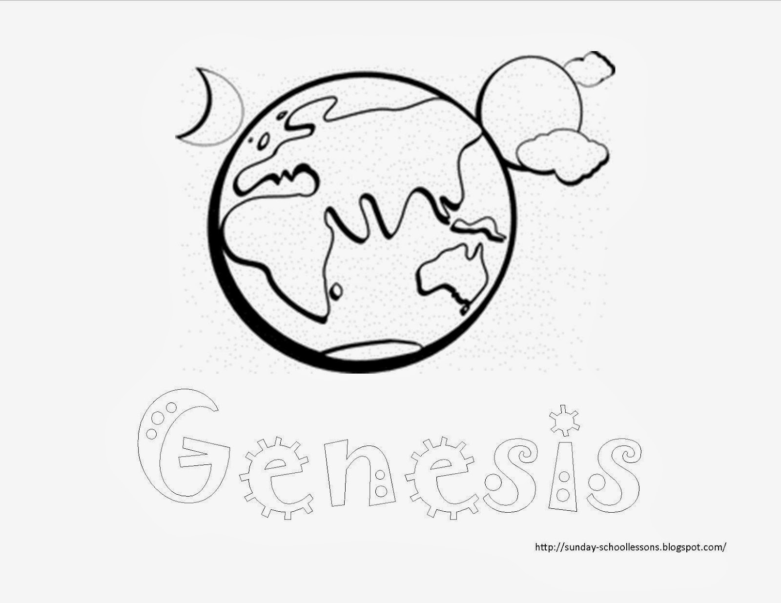 Bible Genesis 1 Coloring Pages Sketch Coloring Page