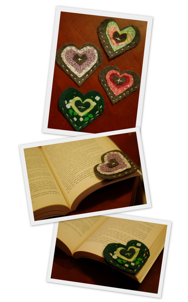sea kettle diaries: felt heart bookmarks