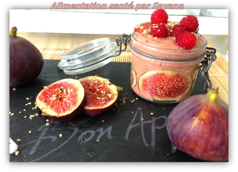 Crème framboise-banane-figue.