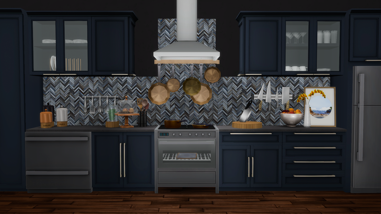 Simsational Designs: Updated: Mina Kitchen - Contemporary Shaker-Style ...