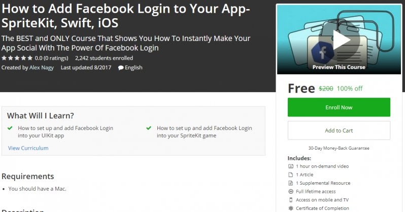 [100% Off] How to Add Facebook Login to Your App- SpriteKit, Swift, iOS ...