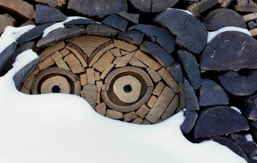 My Owl Barn: Wood Piles Turned Into Art