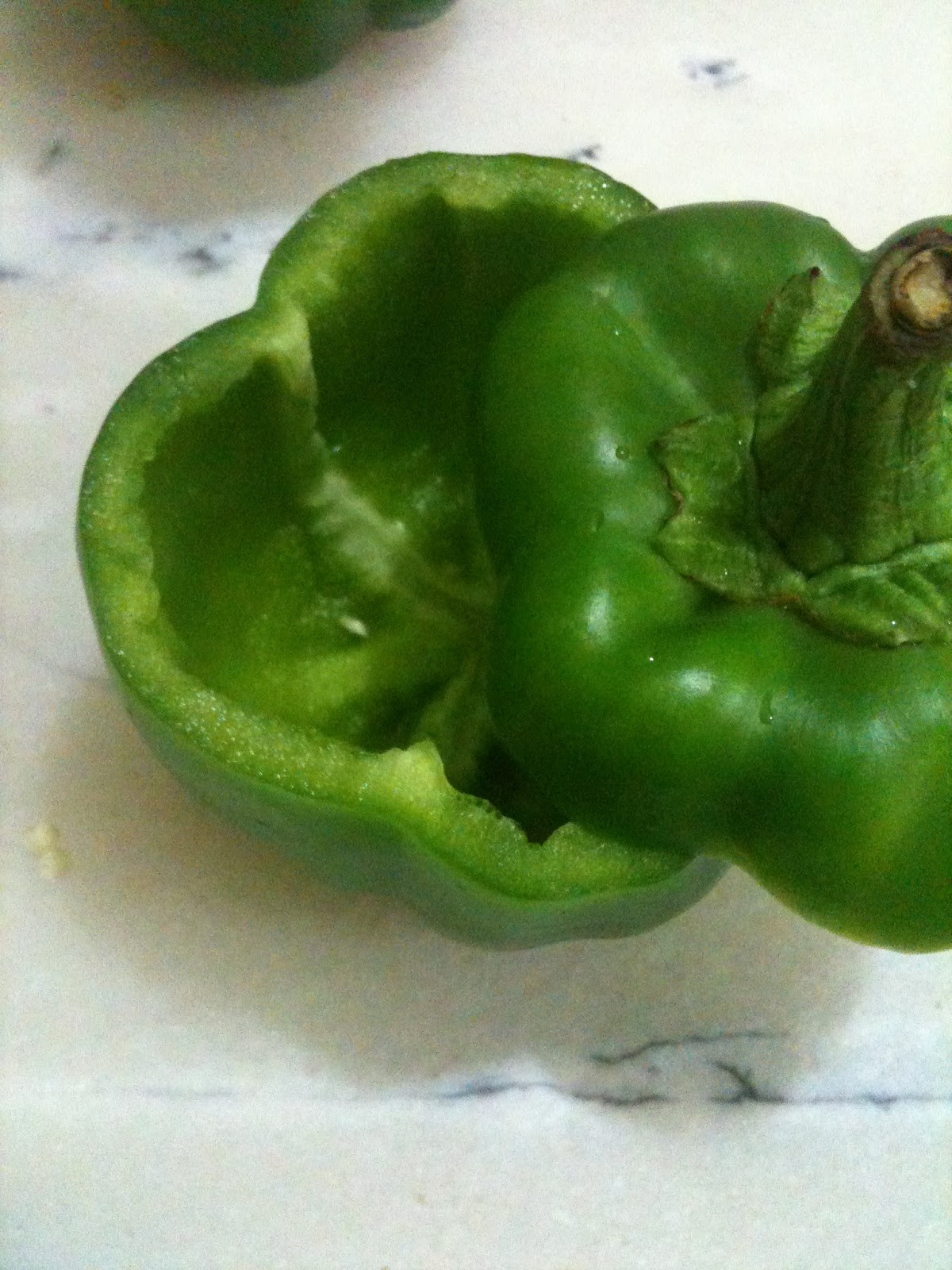 My Passion For Cooking: Baked Capsicum Stuffed With Mince Fried Rice