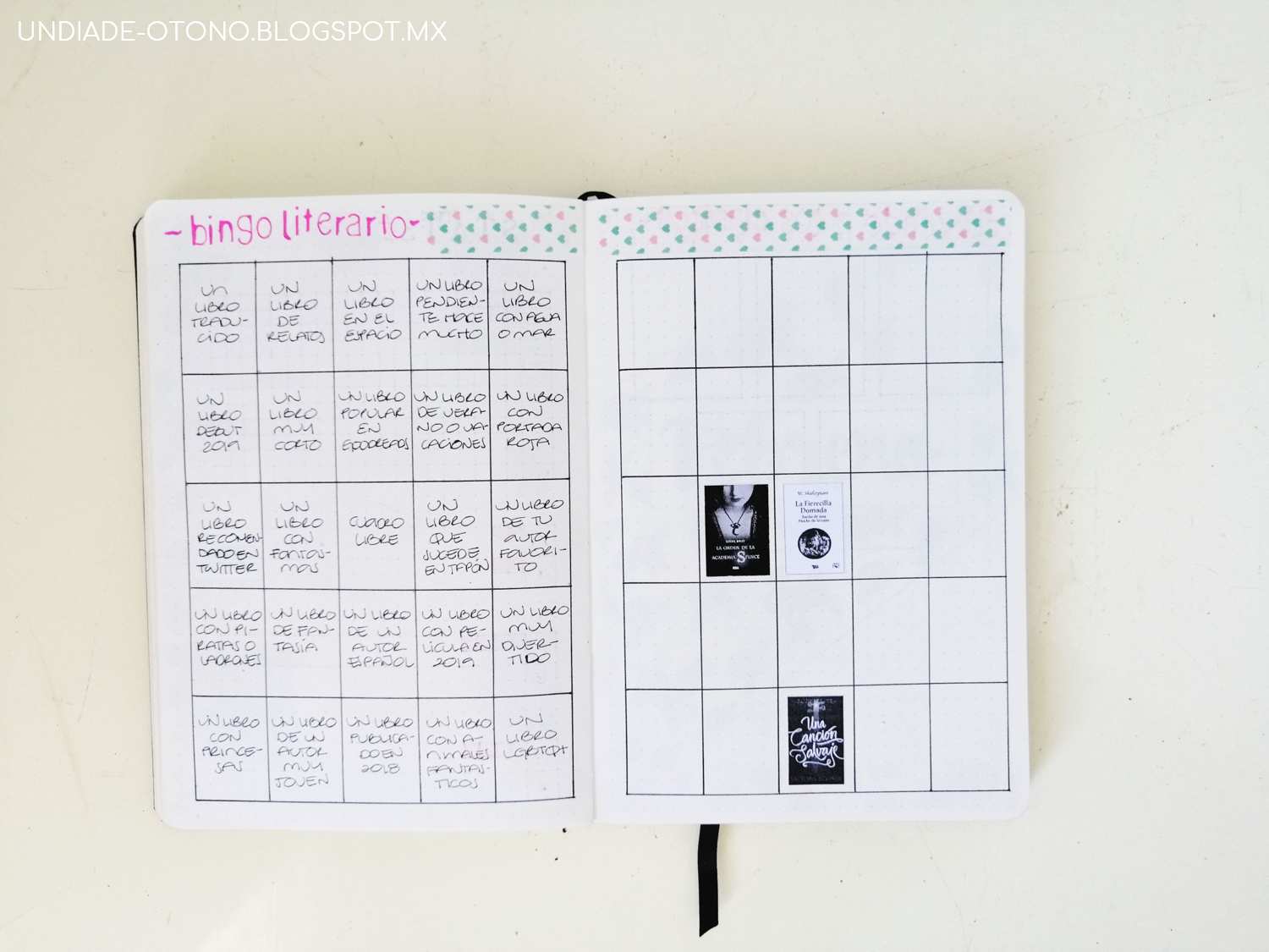 Ideas para comenzar un book journal - Un día de otoño