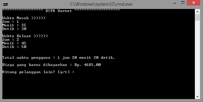 Prosedur dan Fungsi "Billing" Warnet ~ Source Code BIPA