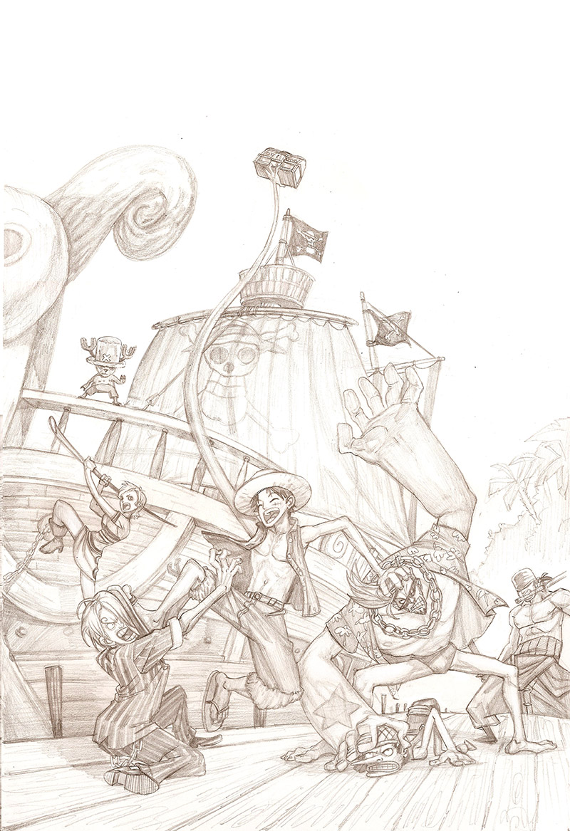 Let's Storyboard: One Piece Pencil Illustration + Steps