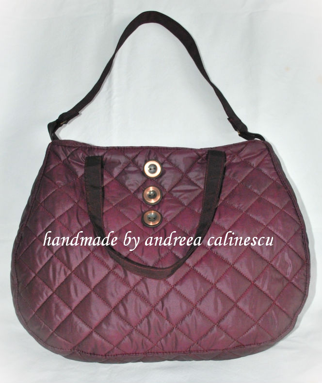 handmade by andreea calinescu: Geanta visinie din fas