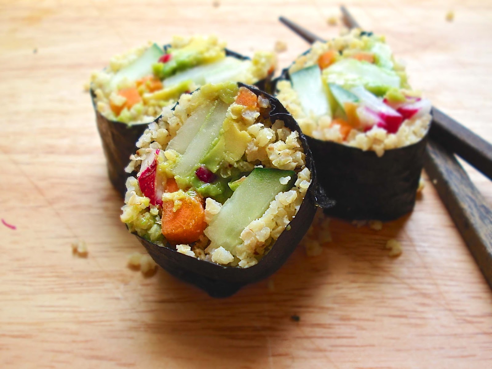 Becca's Bakes and Makes: Vegetable Millet "Sushi"