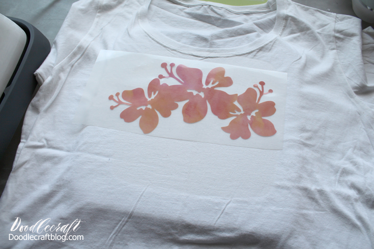 Hibiscus Patterned Iron-On Vinyl Shirt DIY: Cricut Explore Air 2 ...