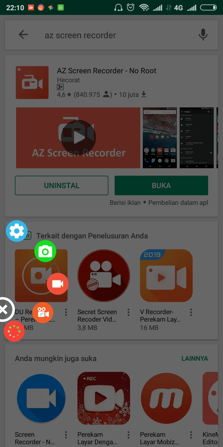 AZ Screen Recorder Aplikasi Perekam Layar di Smartphone - Sahretech