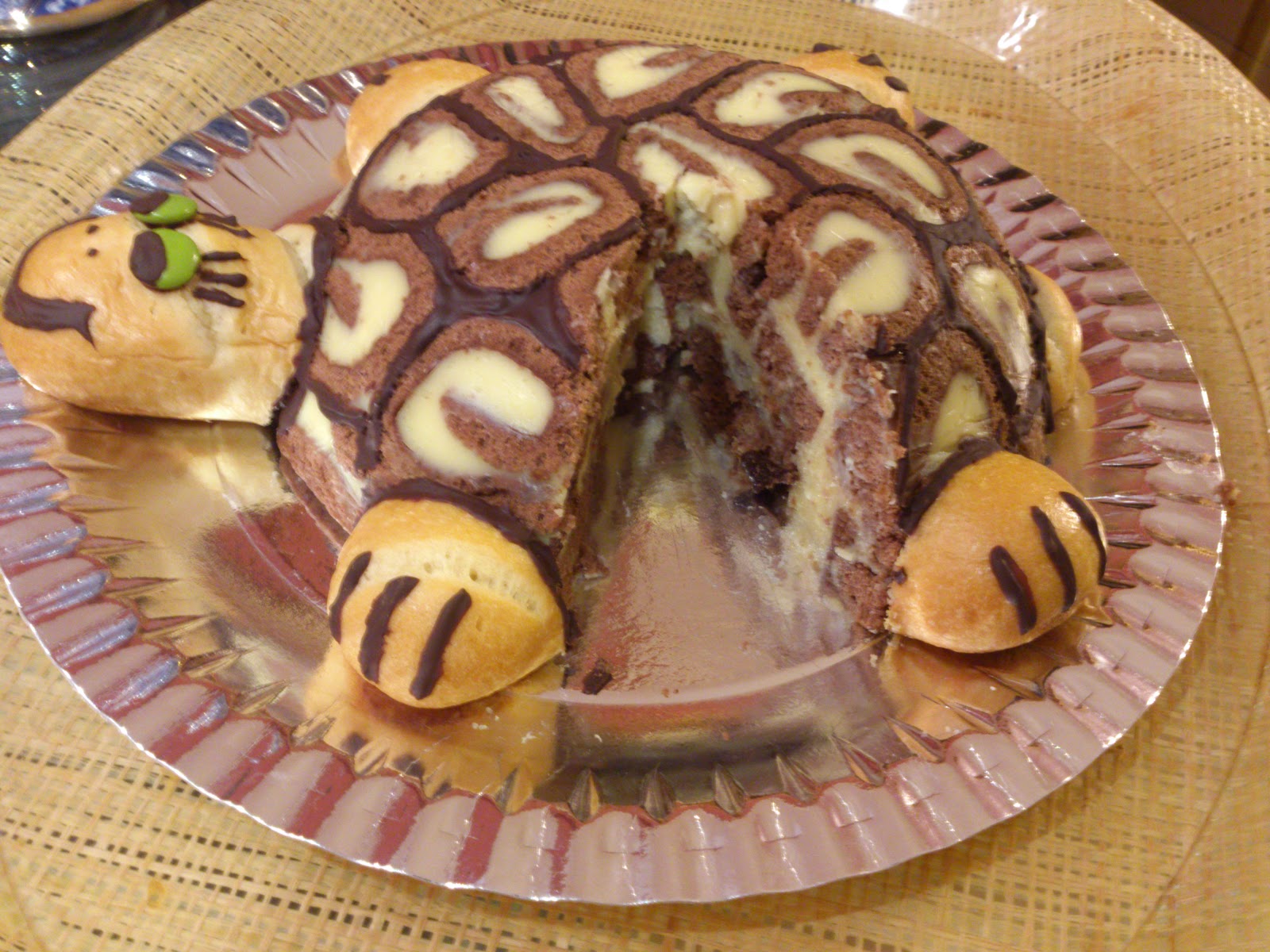 Los postres de asaminica: pastel tortuga de chocolate y crema