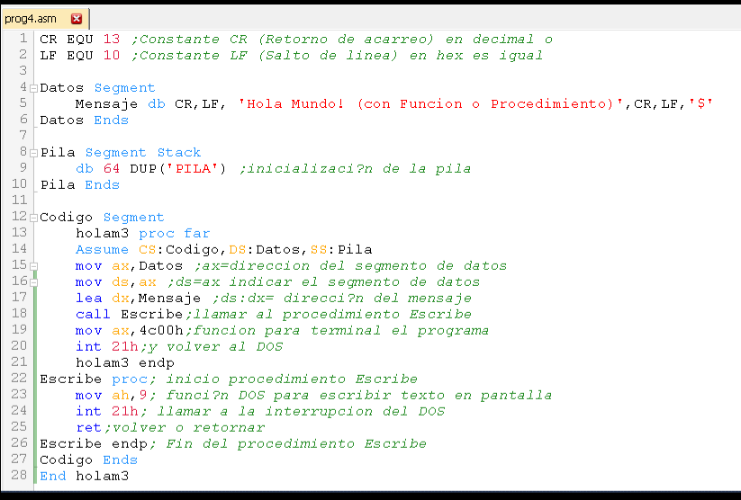 Oscar Mateo: programas de Turbo Assambler