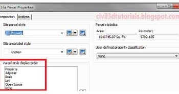 Applying Parcel Style Display Order - AutoCAD Civil 3D Tutorials