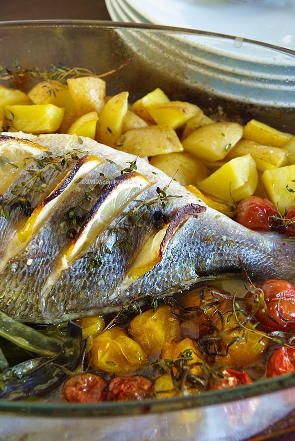 COMIDAcomPAIXÃO : Dourada do Atlântico Assada com Tomilho-Limão