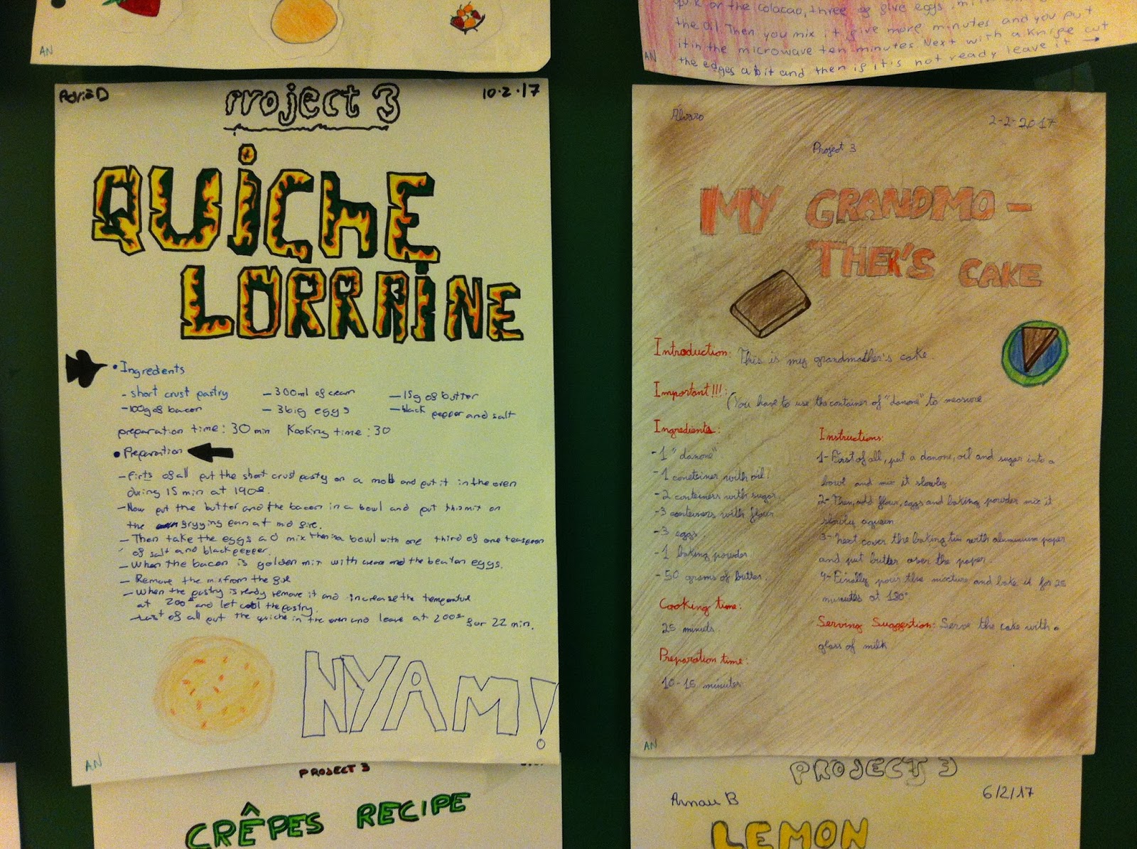 11 September School: Year 6 - Project 3: A recipe