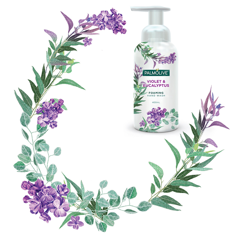 Steve V Illustration: Palmolive Violet and Eucalyptus Foaming hand Wash