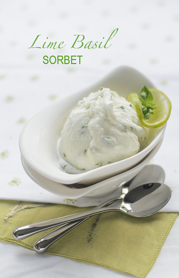 Lime and Basil Sorbet - Lisa's Lemony Kitchen