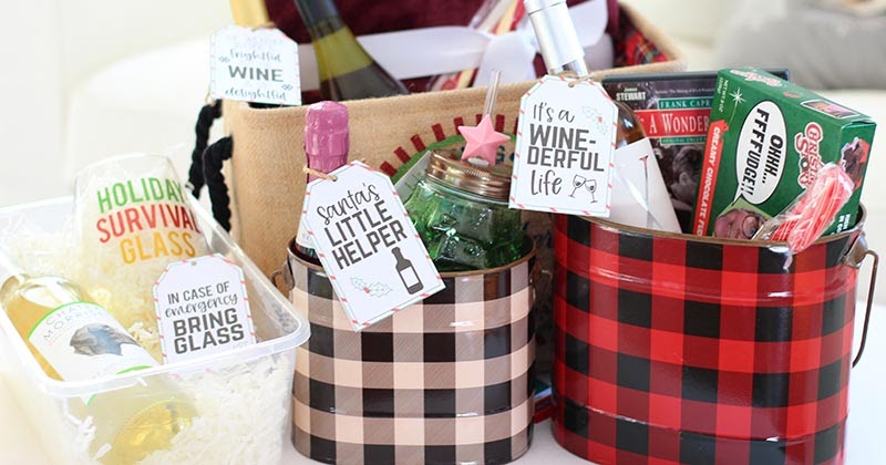 4 Fabulous Wine Gift Ideas for Christmas (with FREE Printable Tags ...