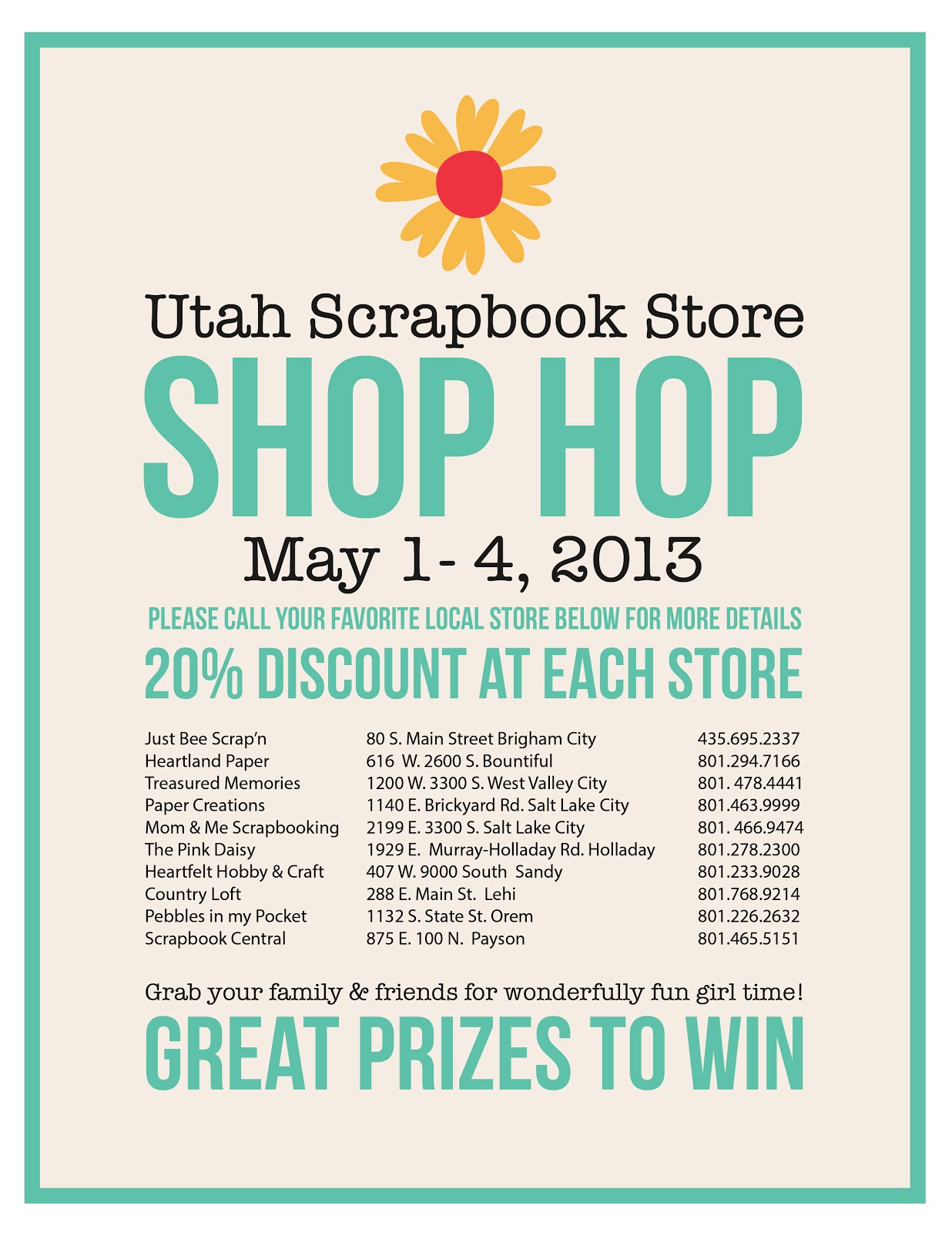 Pebbles In My Pocket Blog: utah shop hop may 1-4