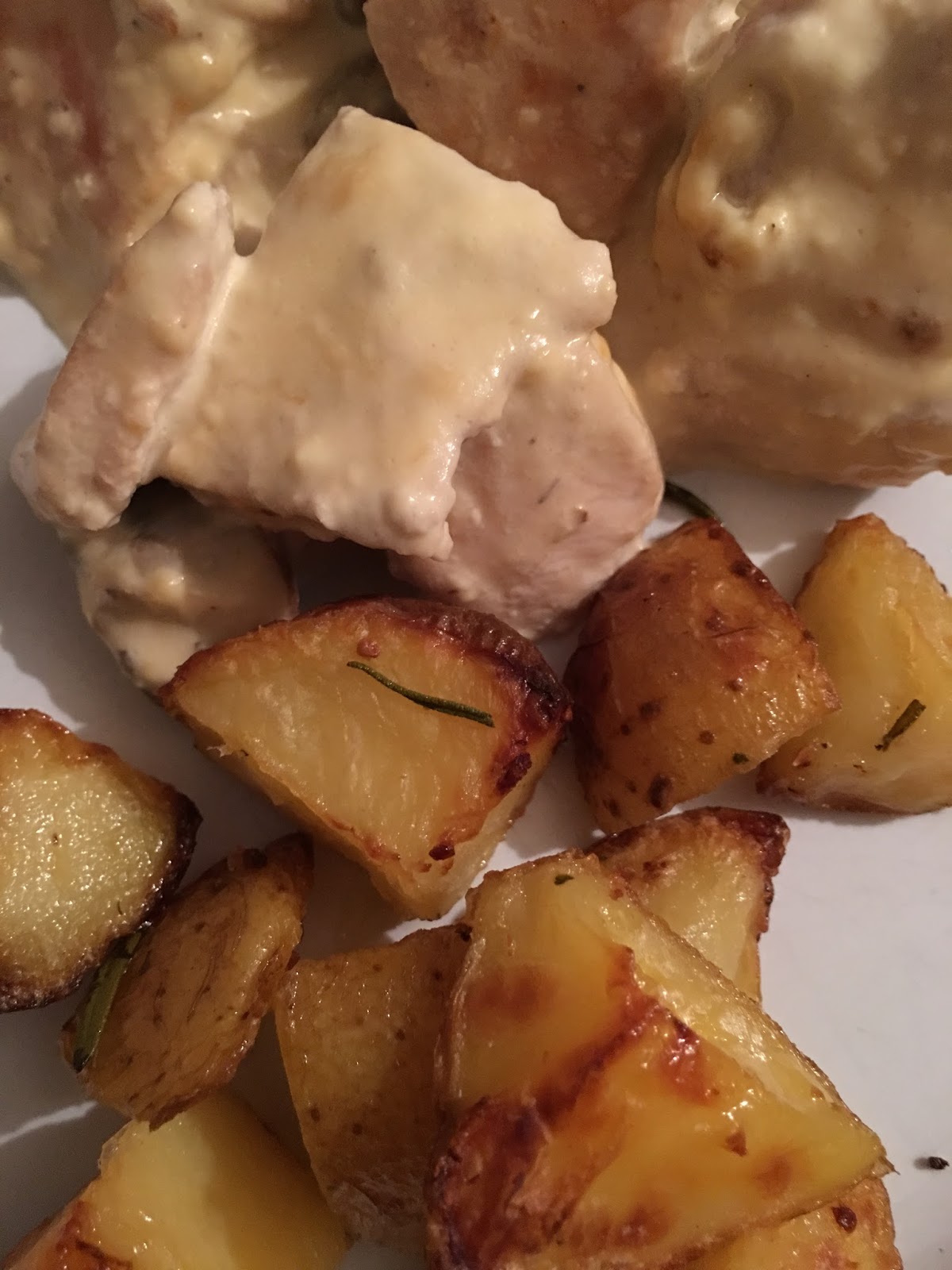 Lactose free creamy garlic chicken and mushroom bake.#recipe