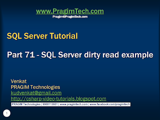 Sql server, .net and c# video tutorial: sql server dirty read example