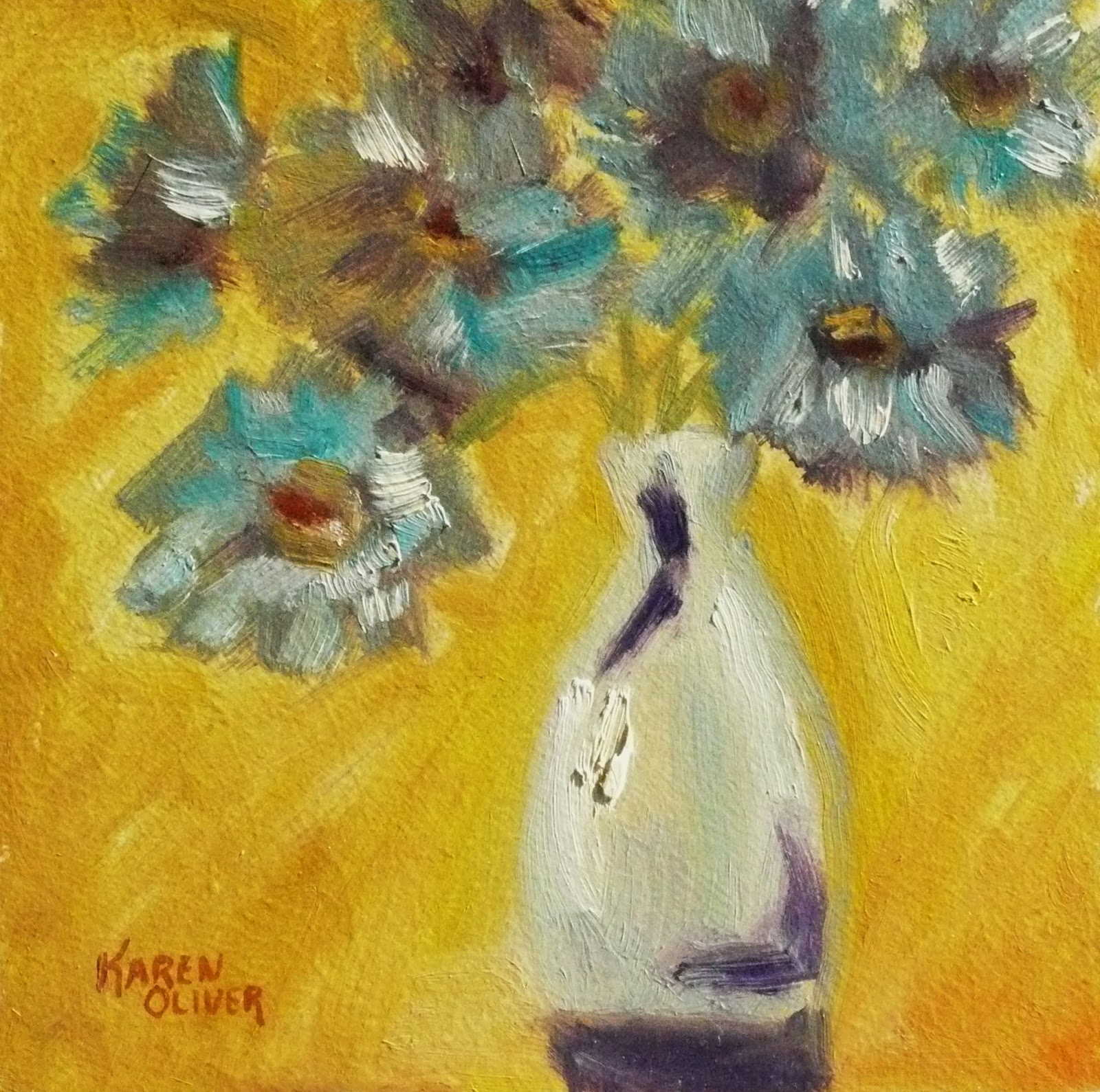 Karen Oliver's Painting Blog: Early Morning Flower Series #8 and #9