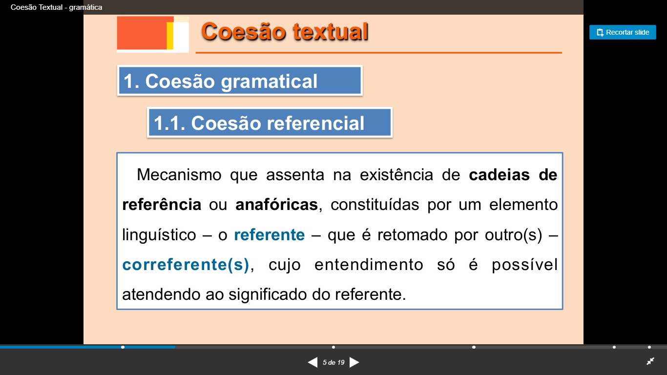 Quem Corre Por Gosto: COESÃO TEXTUAL /deíticos e referência textual ...