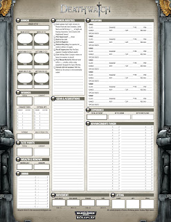 Zorcon's Word: Deathwatch Character Sheet