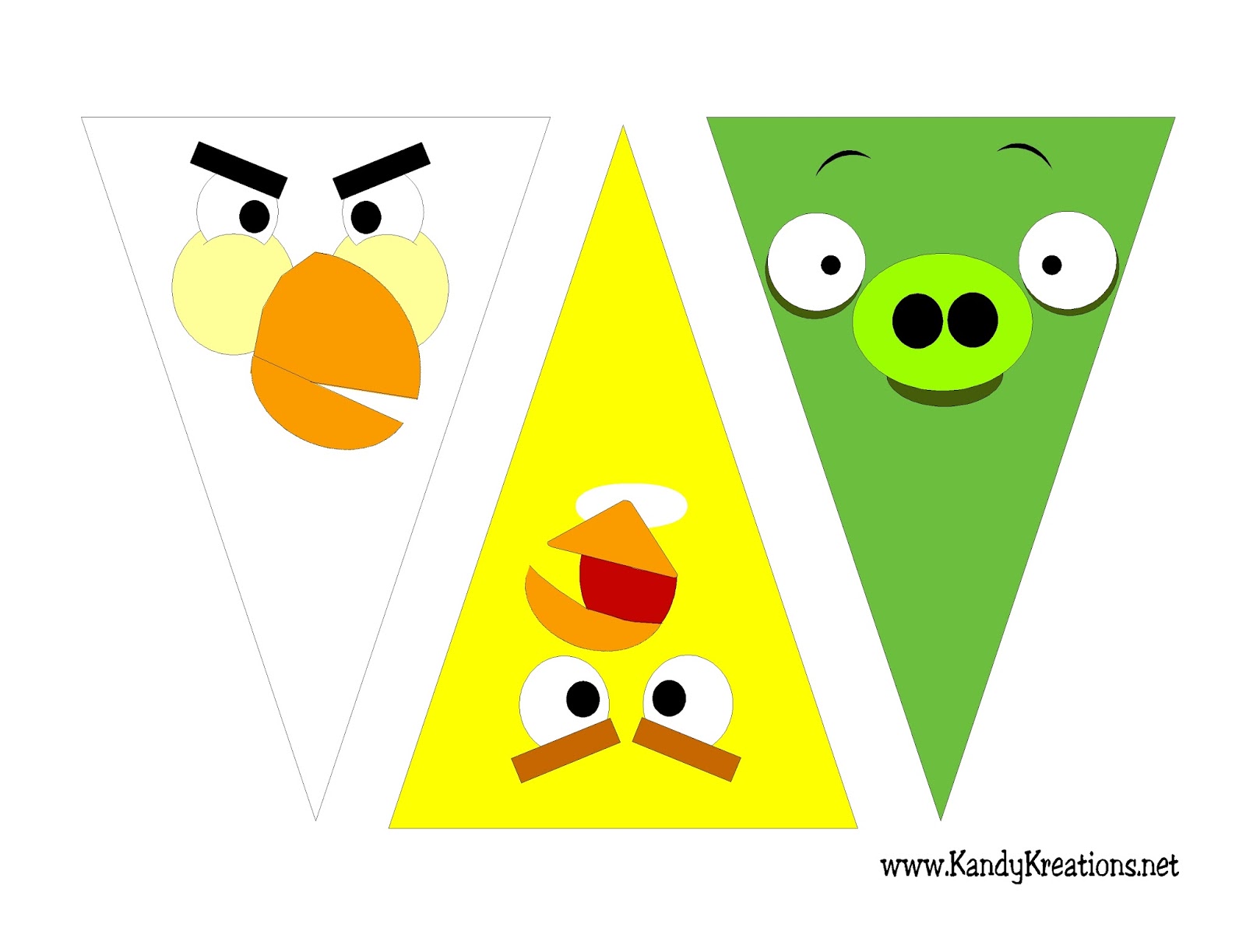 Angry Bird Pennant Banner Printable