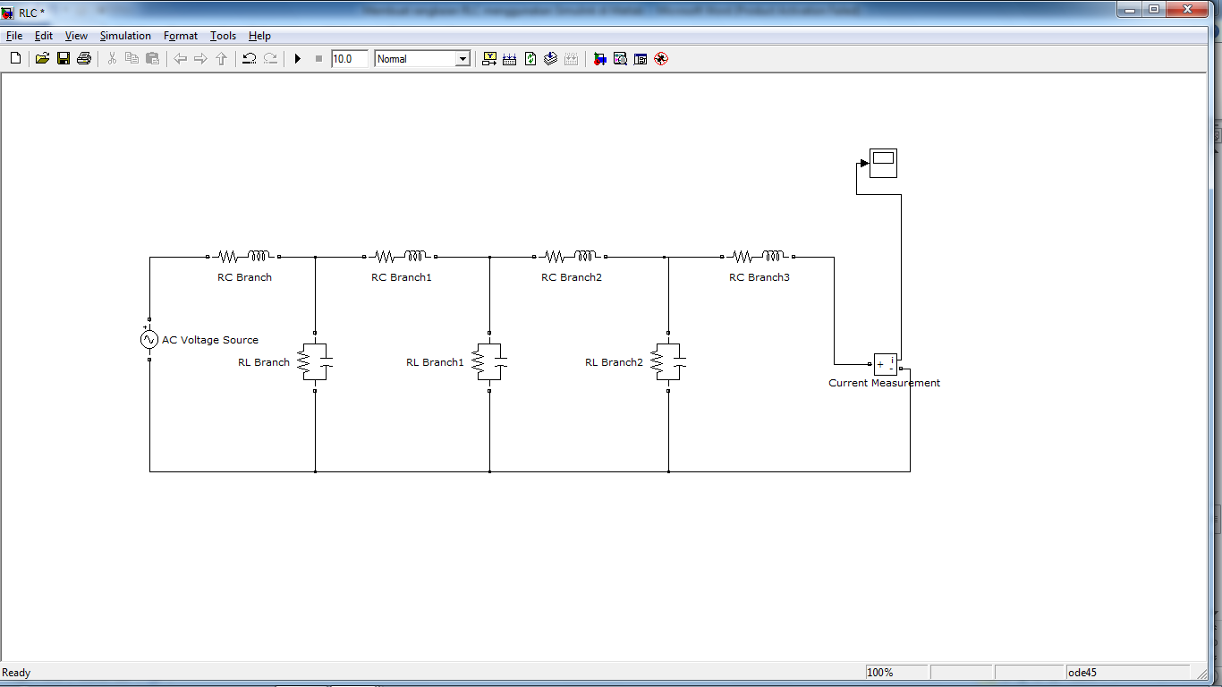 Membuat rangkaian RLC menggunakan Simulink di Matlab