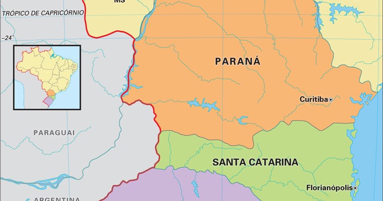 Blog de Geografia: Mapa da Região Sul