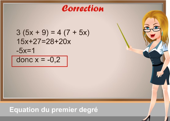 QCM-CONCOURS-GRATUITS: 39 Maths. Correction équation du premier degré