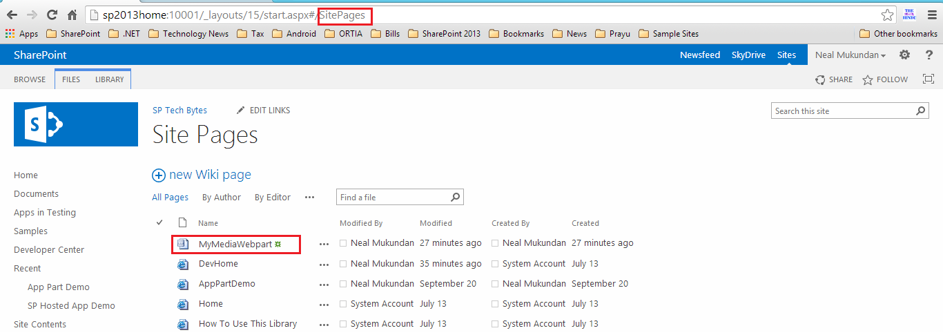 Neal Mukundan Sharepoint 2013 Creating A Webpart Page