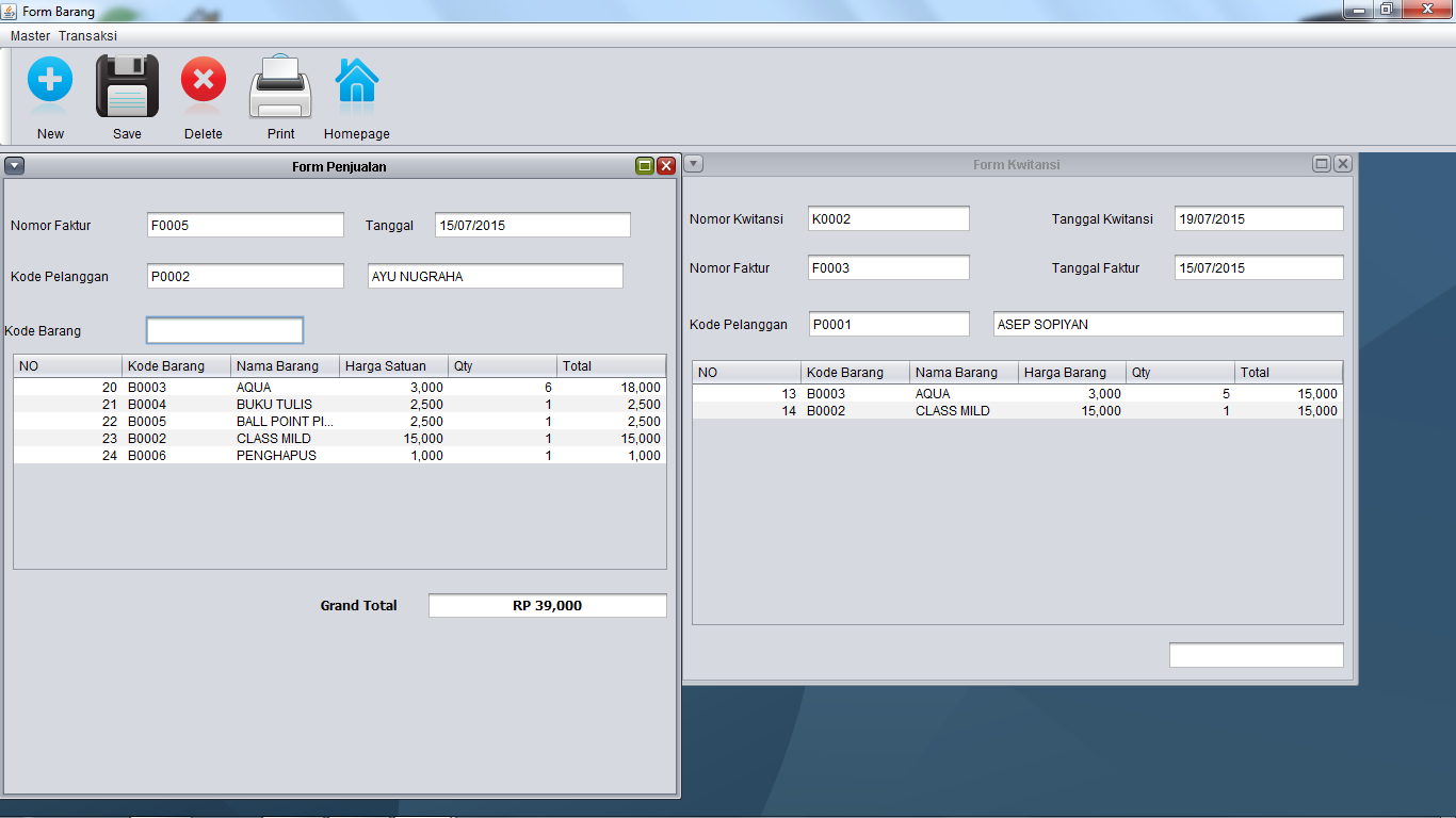 Aplikasi Penjualan Desktop | A Sopiyan