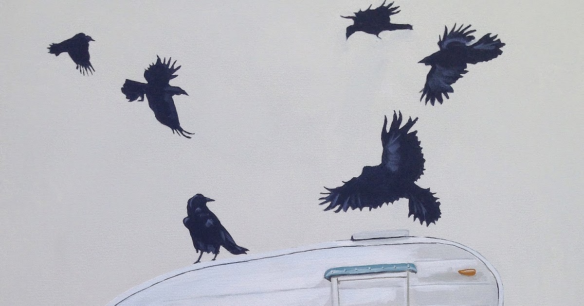 Jeff Bess Art: SEVEN CROWS AND A CANNED HAM (SOLD)
