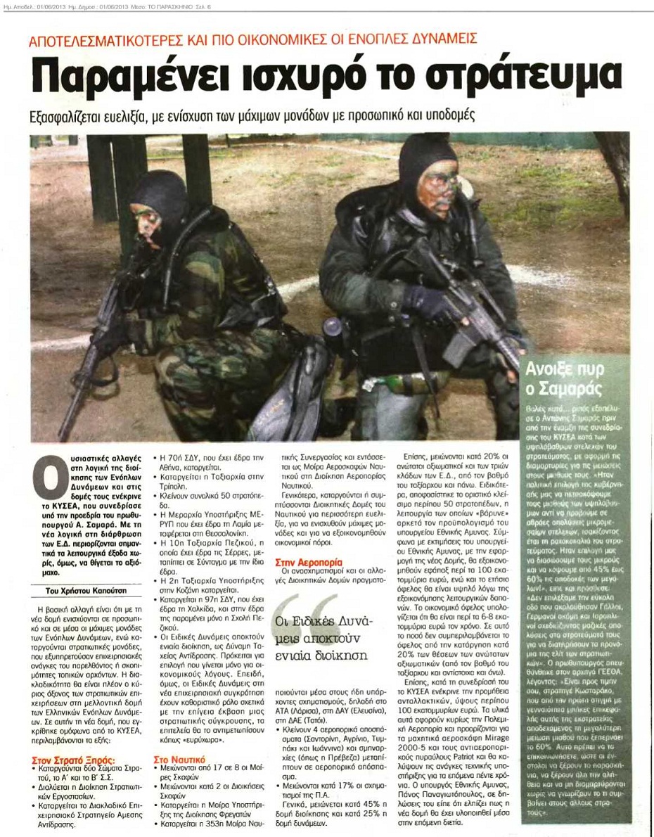 ΠΑΡΑΜΕΝΕΙ ΙΣΧΥΡΟ ΤΟ ΣΤΡΑΤΕΥΜΑ - ΣΤΡΑΤΙΩΤΙΚΑ ΘΕΜΑΤΑ... ΕΠ ΩΜΟΥ