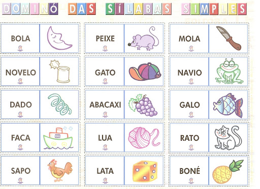 Jogo educativo: Dominó das sílabas simples!-ESPAÇO EDUCAR