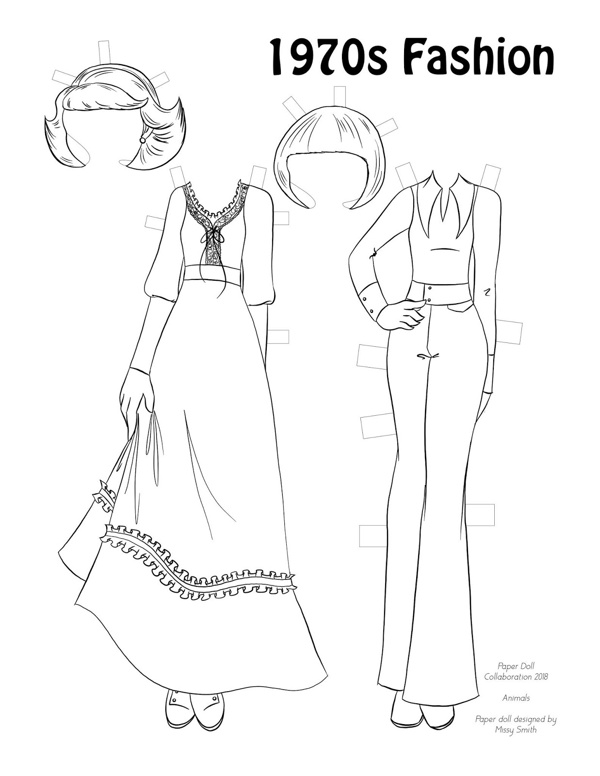 Paper Doll School: Paper Doll Collaboration 2018 - Favorite Decade