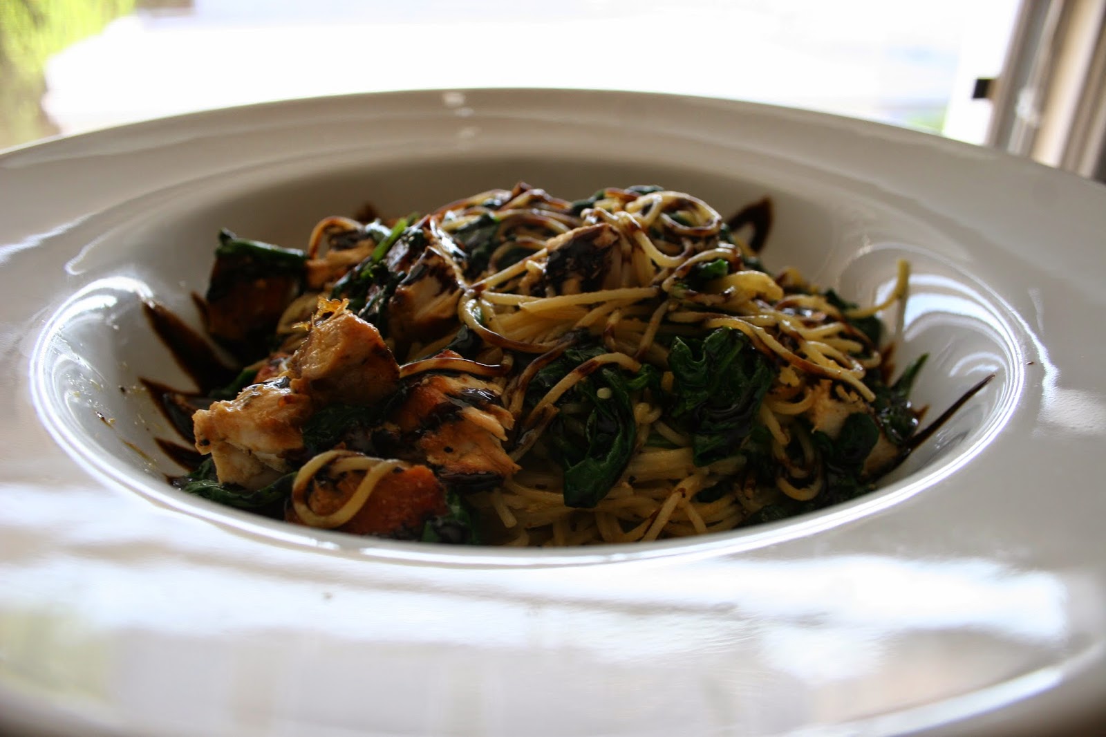 Just A Darling Life: Balsamic Chicken Pasta with Spinach