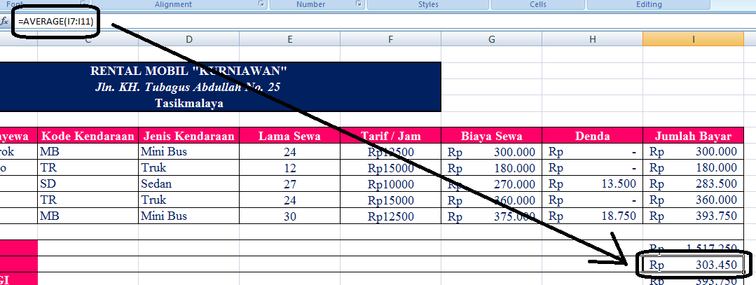 Rêveuse.: Microsoft Excel 2007 : Contoh Soal dengan Menggunakan Fungsi ...