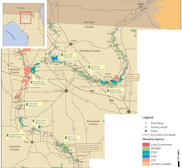 Sailnaway: Day 16 -- Suwannee River Paddling Maps